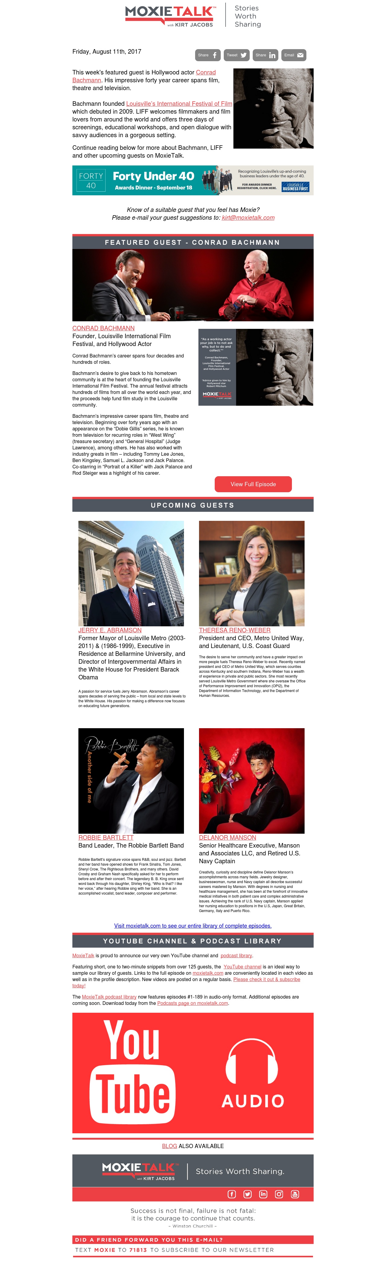 Premiering Conrad Bachmann, Hollywood Actor & Fdr., LIFF - MoxieTalk